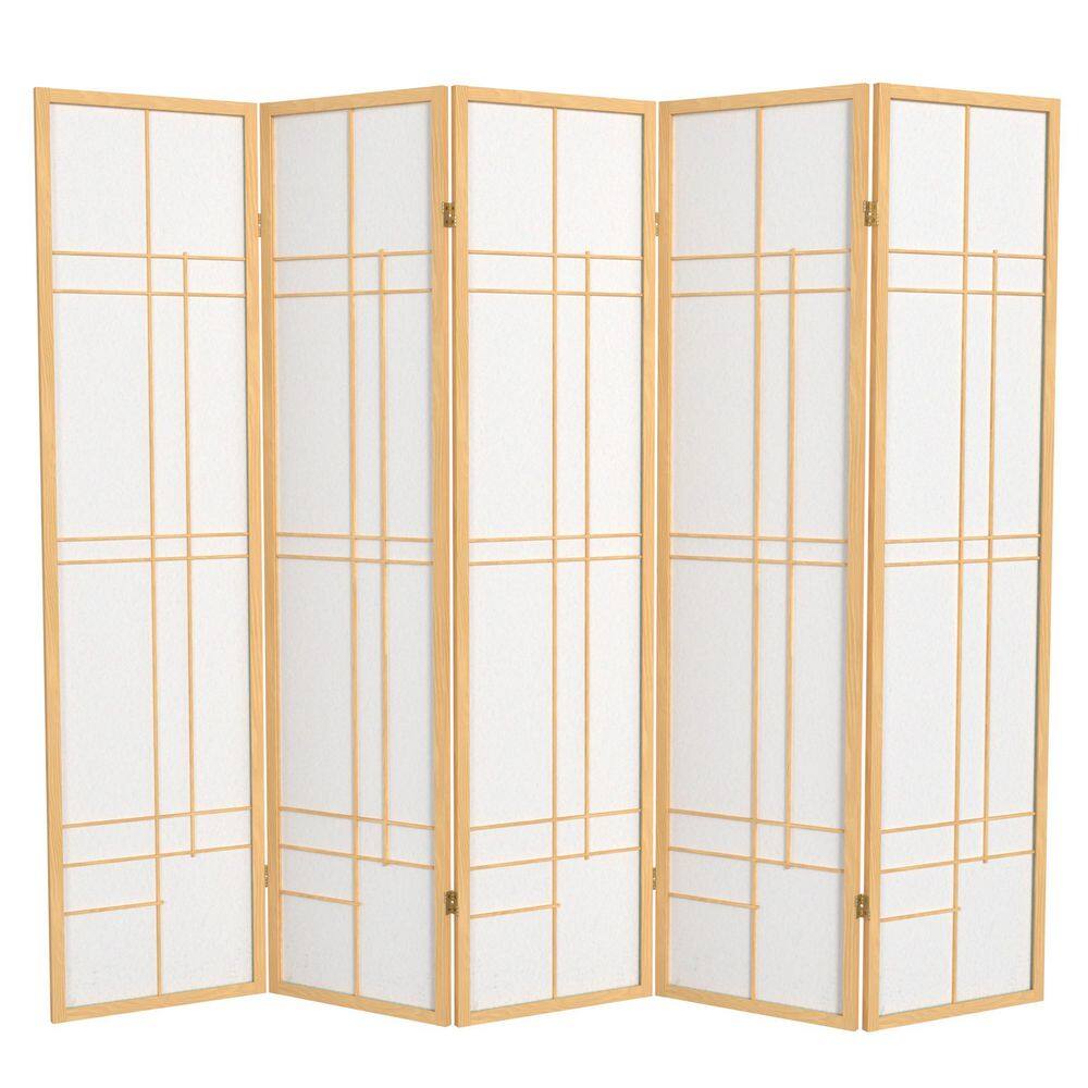 Red Lantern 6 ft. Natural 5-Panel Room Divider CEUD-5P-NAT - The Home Depot