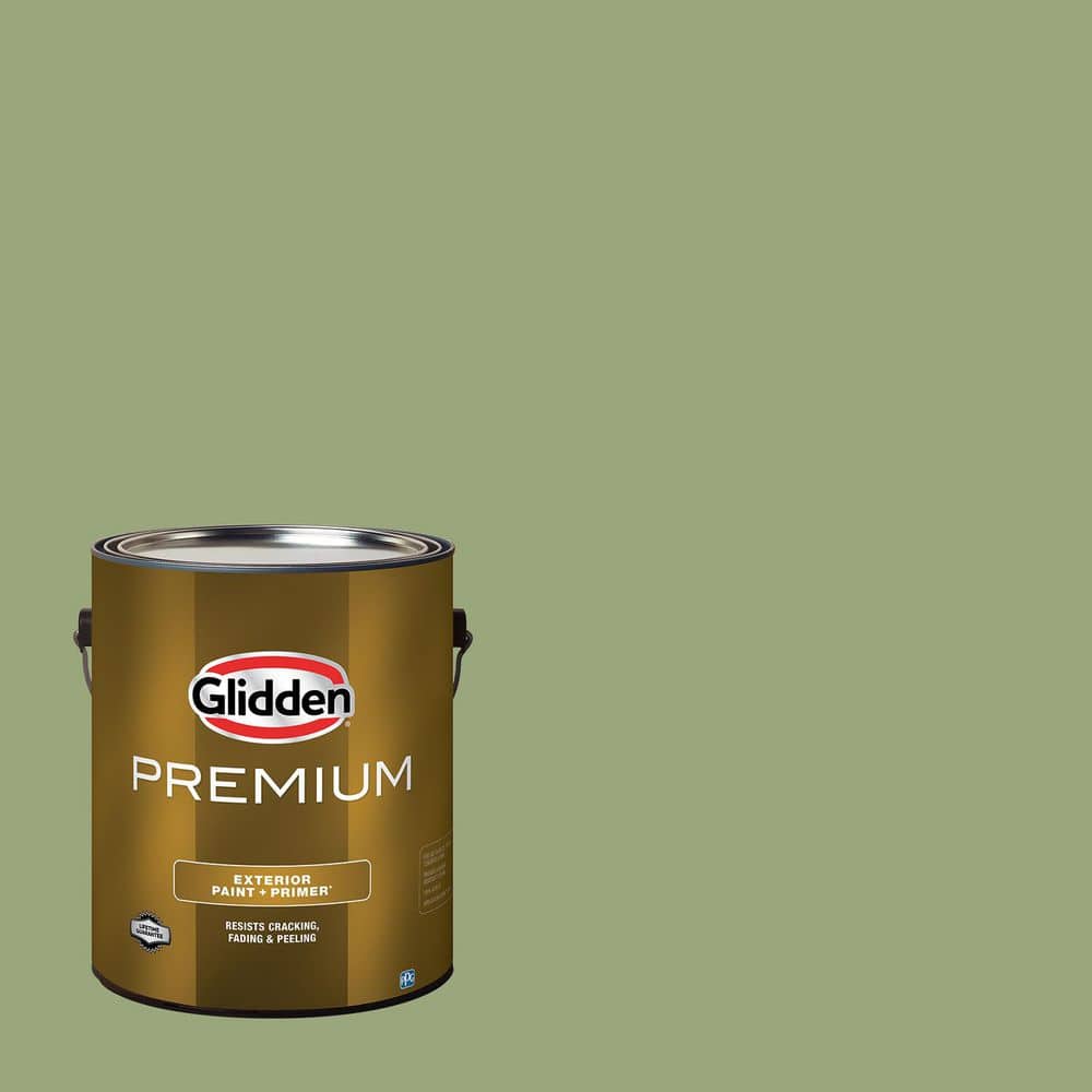 Glidden Premium 1 gal. Guacamole PPG1121-5 Satin Exterior Latex Paint ...