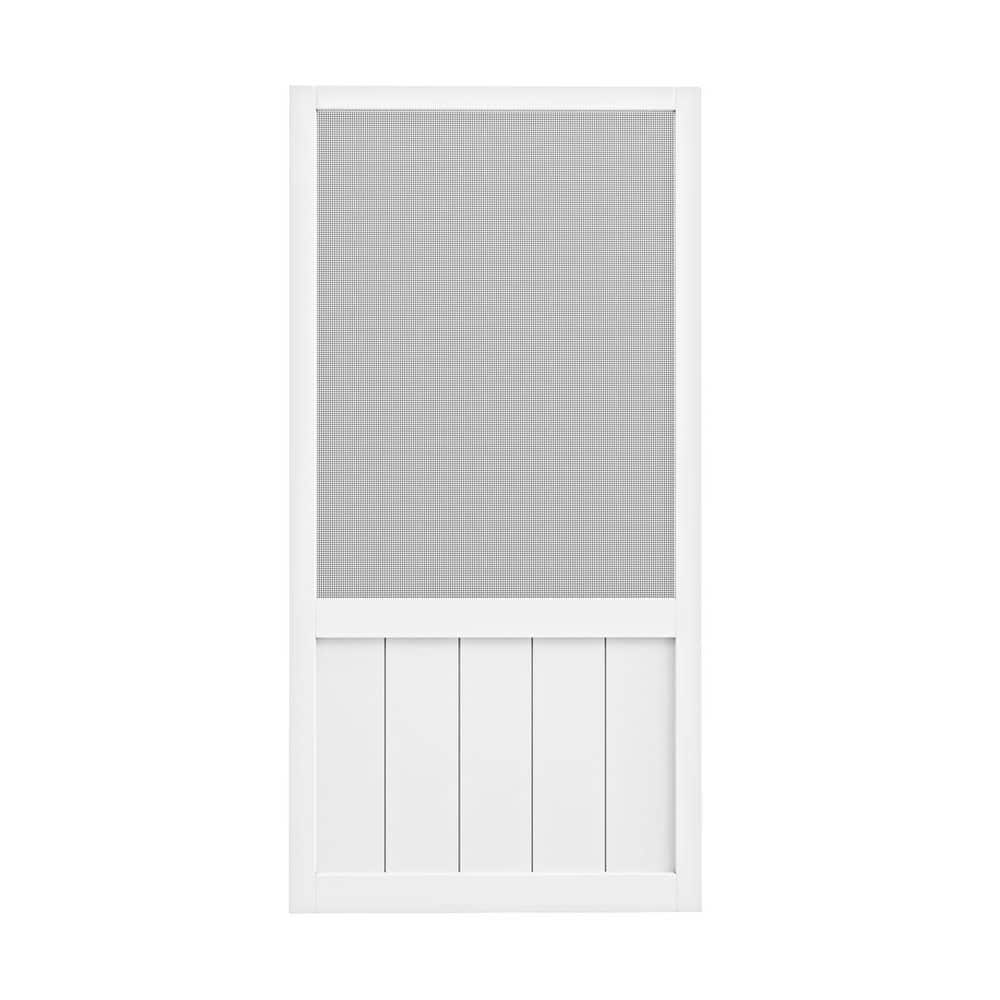 EH PUERTA 36 in. x 80 in. Universal Primed White Paneled Railing Style ...