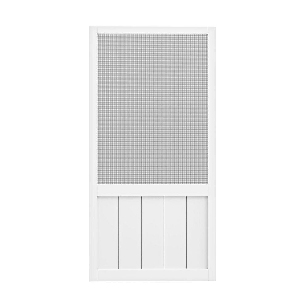 ARK DESIGN 36 in. x 80 in. Universal Solid Pine Screen Door with Lock ...