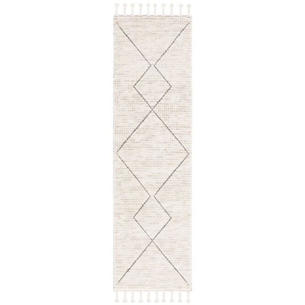 SAFAVIEH Casablanca Beige 2 ft. x 8 ft. Geometric Diamond Runner Rug ...
