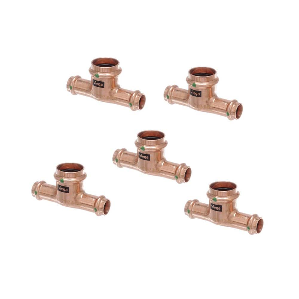 Viega ProPress 1/2 in. x 1/2 in. x 1 in. Press Copper Tee (5-Pack ...