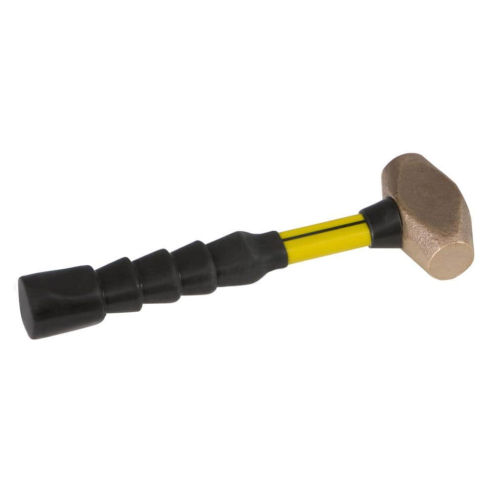Nupla 1.5 lb. Non-Sparking Brass Hammer with Overstrike Protection and ...