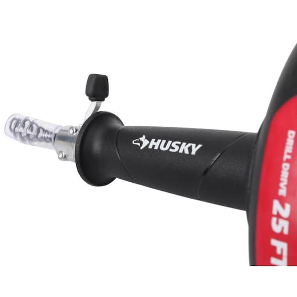 Husky 25 ft. Power Drum Drain Snake Drill-Operated Auger for Sink, Tub ...