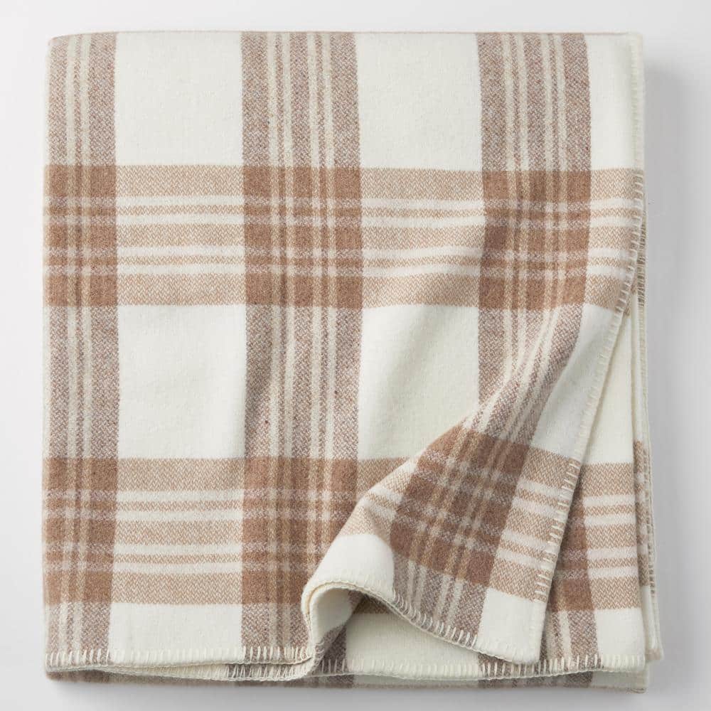 The Company Store Ledge Plaid Merino Harvest Wool Twin Woven Blanket ...