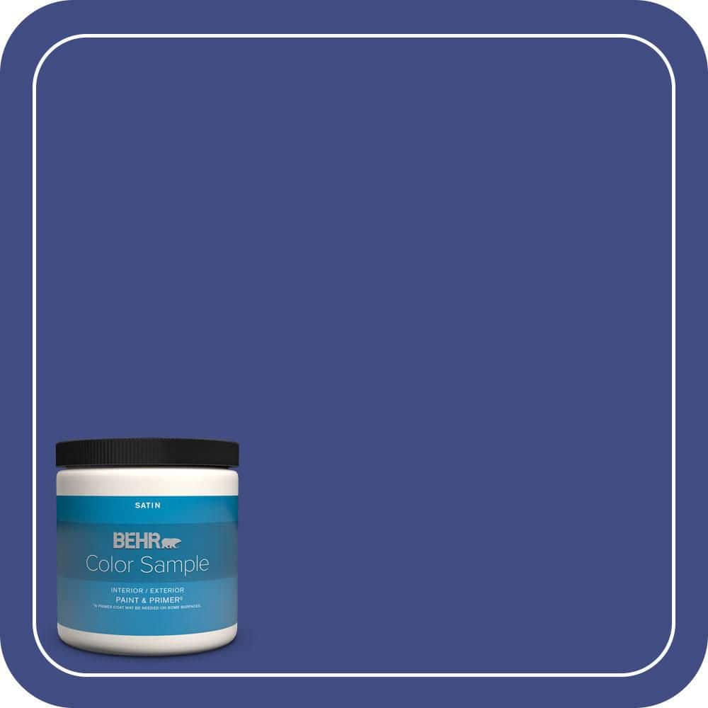 BEHR PREMIUM PLUS 8 oz. #MQ5-48 Boudoir Blue Satin Enamel Interior ...