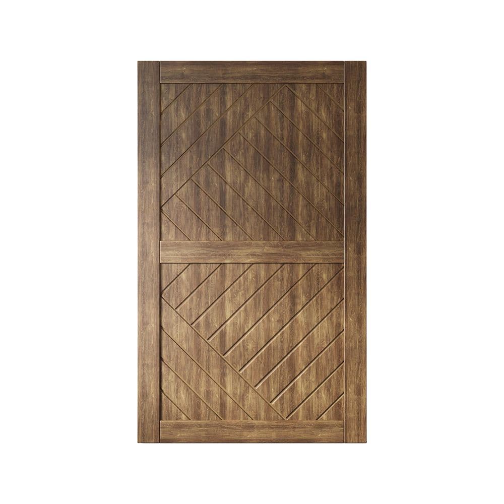 HOMACER HT 48 in. x 80 in. C-Panel Solid Core Dark Walnut Geometric ...