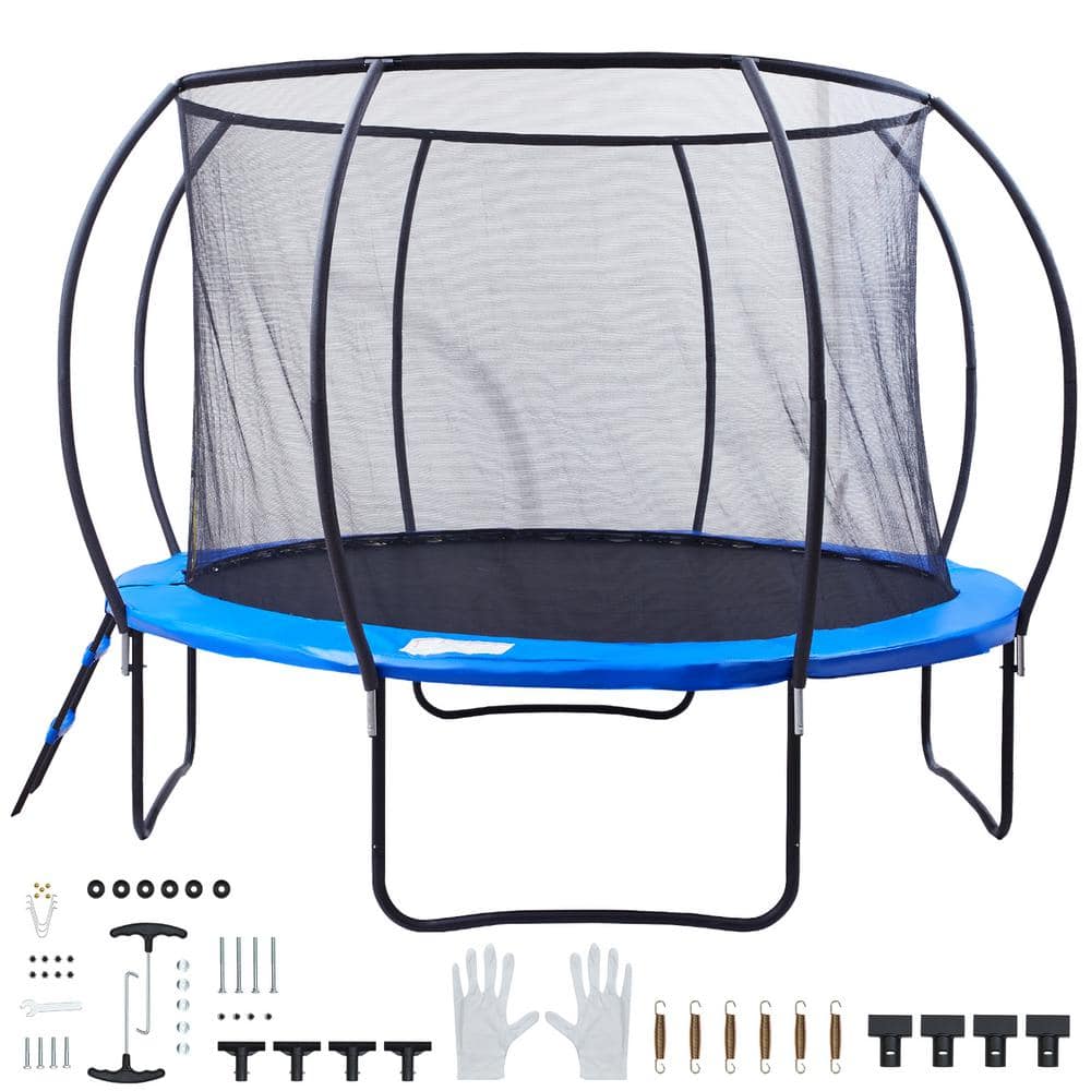 SKYSHALO 12 ft. Trampoline, 400 lbs. Trampoline with Enclosure Net ...