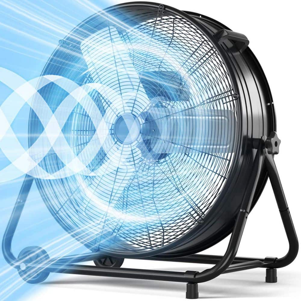 Atemomen 30 in. 3 fan speeds Drum Fan in Black with adjustable head ...