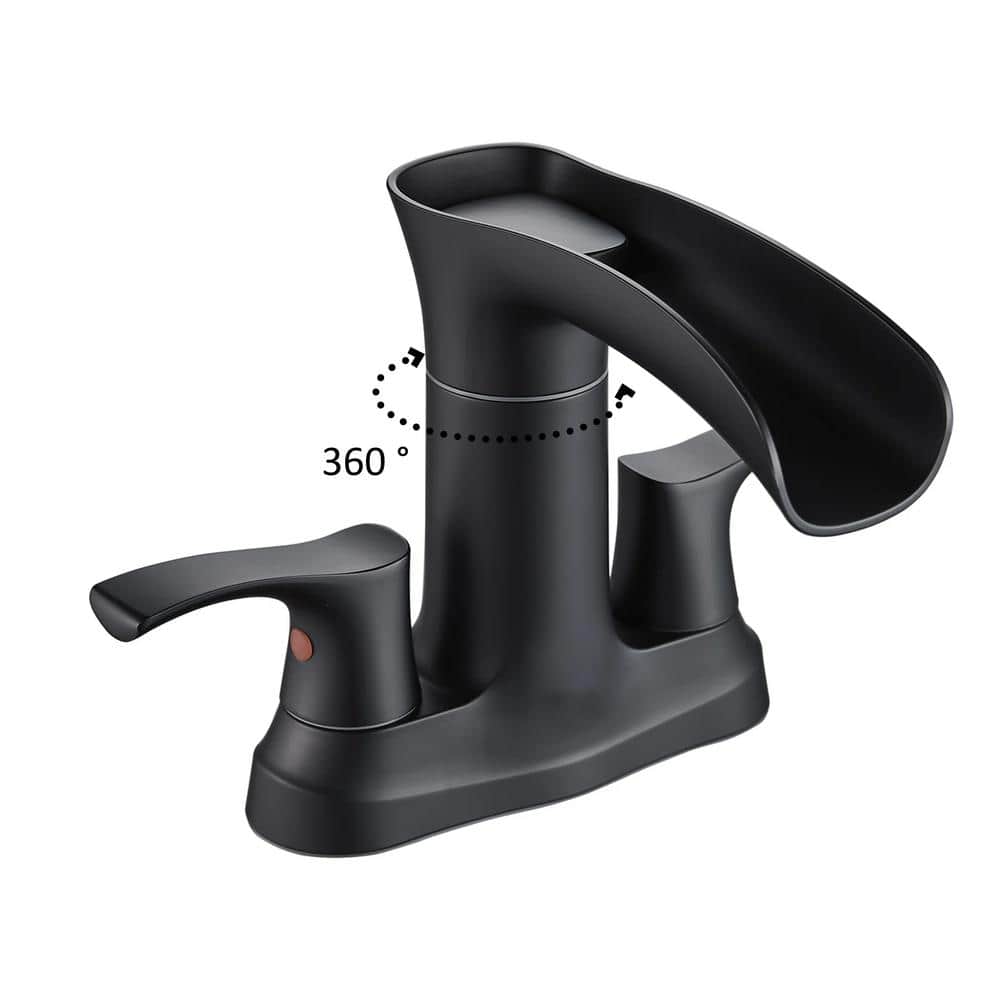 androme 4 in. Centerset Double-Handle High Arc Bathroom Faucet with ...