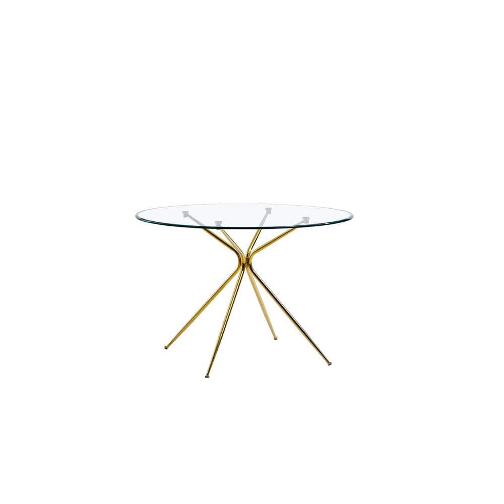 Best Master Furniture Preston 43 in. Glass Modern Round Dining Table ...