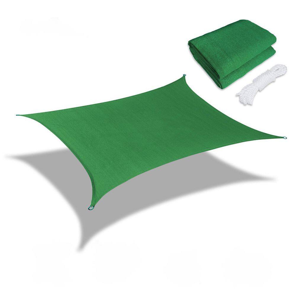 WOCK 12 ft. x 16 ft. HDPE Sun Shade Sail Rectangle Canopy Shades for ...