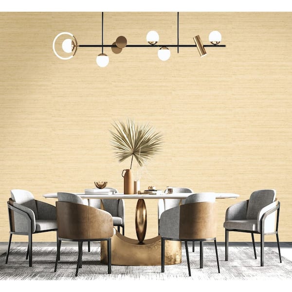 Synergy Collection Yellow Slub Silk Design Matte Finish Vinyl on Non ...