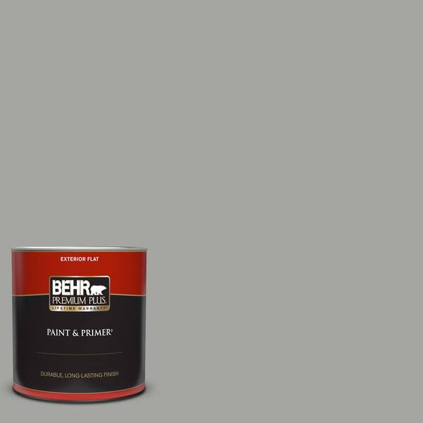BEHR PREMIUM PLUS 1 qt. #PPU24-18 Great Graphite Flat Exterior Paint ...