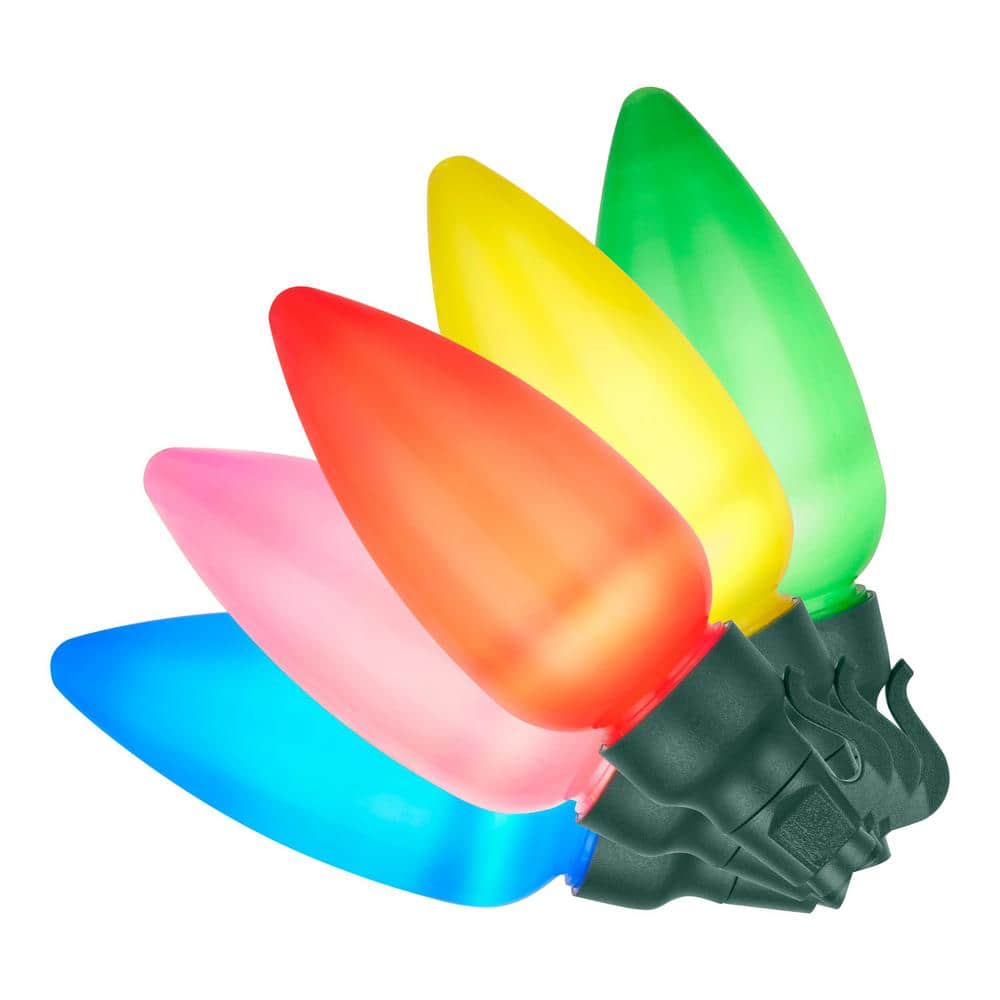 Home Accents Holiday 17 ft. 25-Count LED Pastel Christmas C9 Ceramic ...