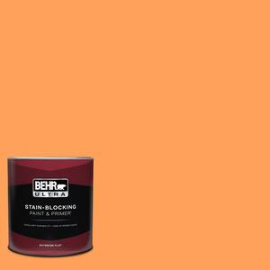 BEHR ULTRA 1 gal. #T15-10 Clarified Orange Satin Enamel Exterior Paint ...