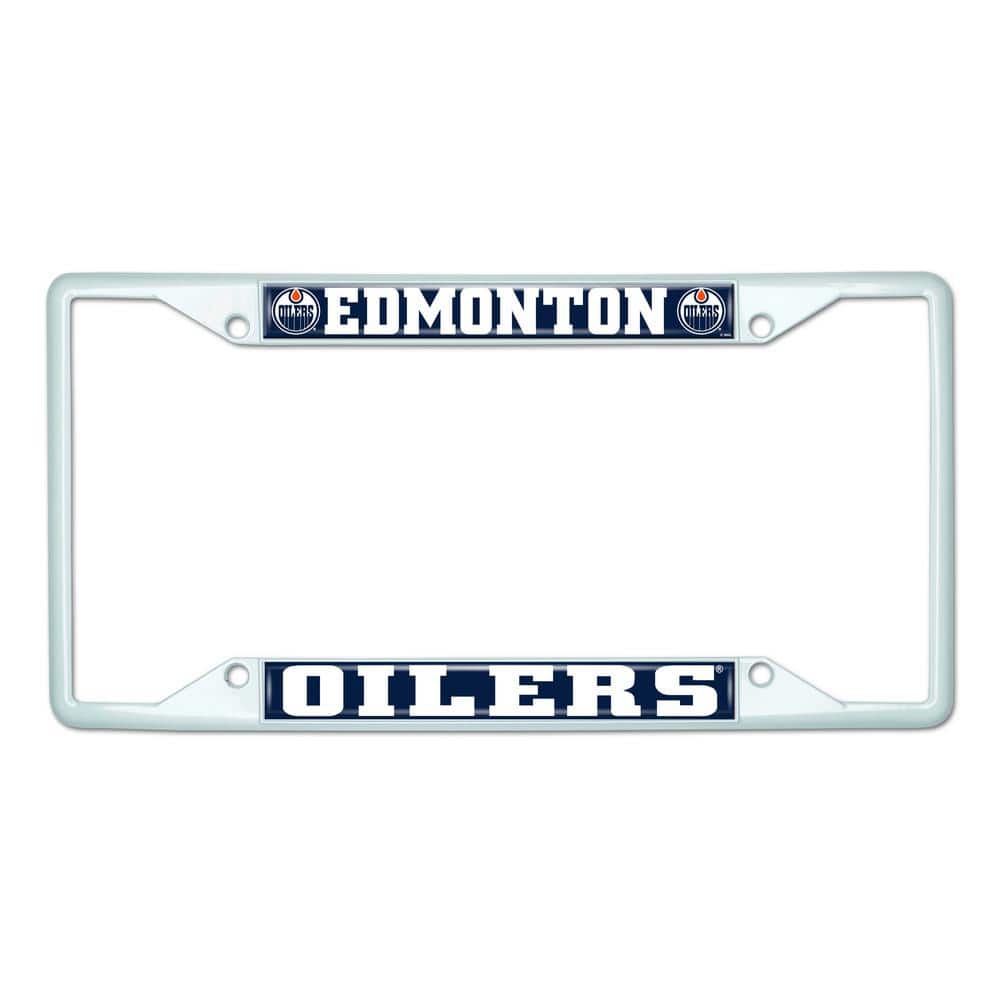 FANMATS Universal Fit NHL - Edmonton Oilers License Plate Frame - White ...