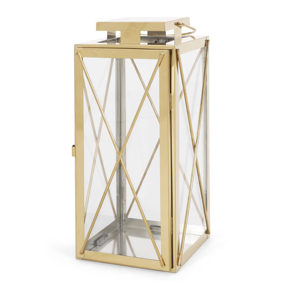 Noble House Demijen 6 in. x 14 in. Gold Stainless Steel Outdoor Patio ...