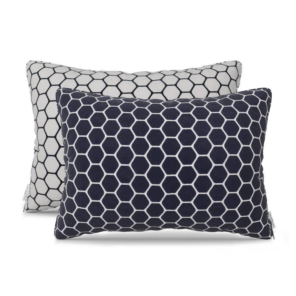 Pillow-To-Cover 16 in. x 24 in. Dual Wire Indigo Pillow Loveseat Cover ...