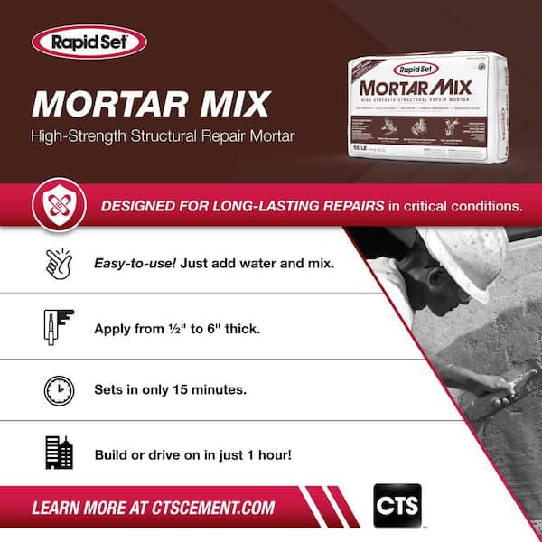 Rapid Set 55 lbs. High-Performance, Fast-Setting Mortar Mix 04010055 ...