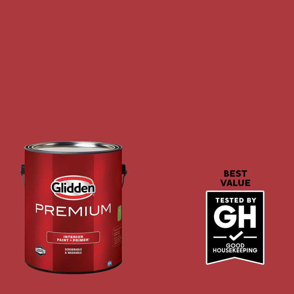 Glidden Premium 1 gal. PPG1187-7 Red Gumball Eggshell Interior Latex ...