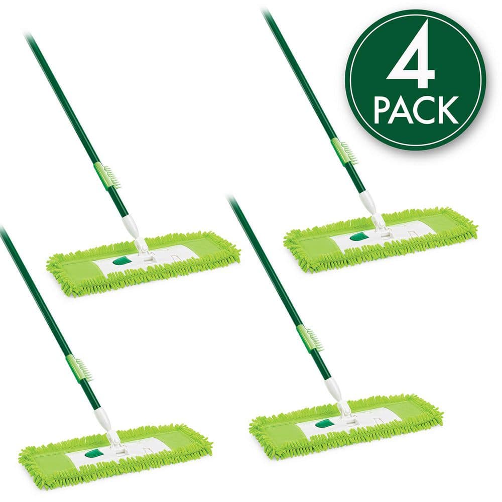 Libman 18 in. Microfiber Fingers Dust Flat Mop with 2-Piece Handle (4 ...