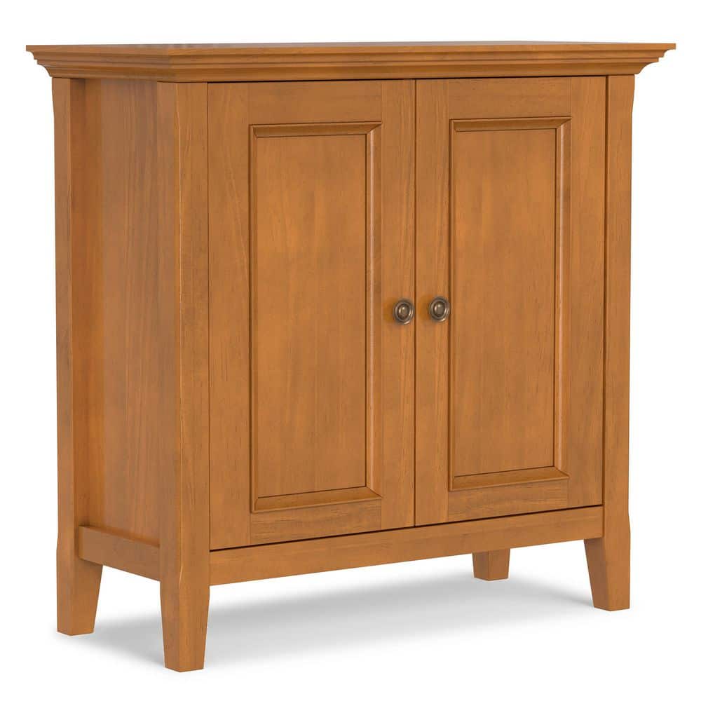 Simpli Home Amherst Light Golden Brown 31 in. H Storage Cabinet with 2 ...