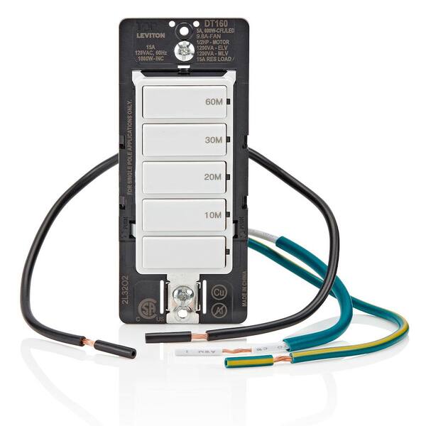 Leviton Decora 15A 60-Minute Indoor In-Wall Countdown Timer Switch 1/2 ...