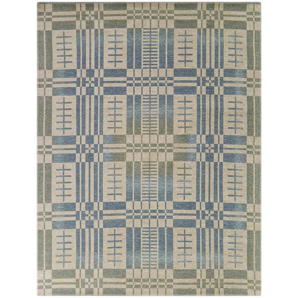 BALTA Daurat Blue 8 ft. x 10 ft. Geometric Area Rug 3122673 - The Home ...