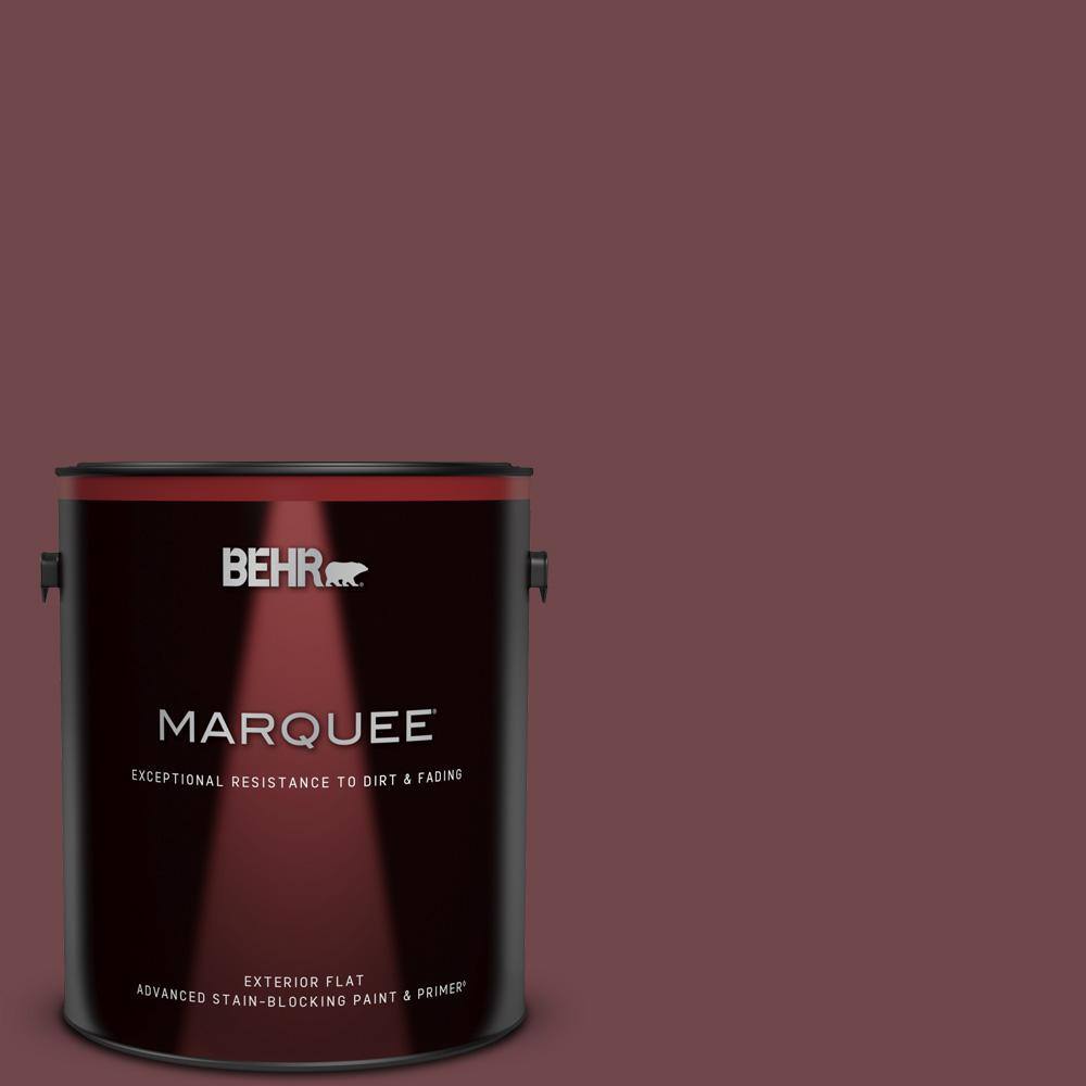 BEHR MARQUEE 1 gal. #PPU1-14 Formal Maroon Flat Exterior Paint & Primer ...