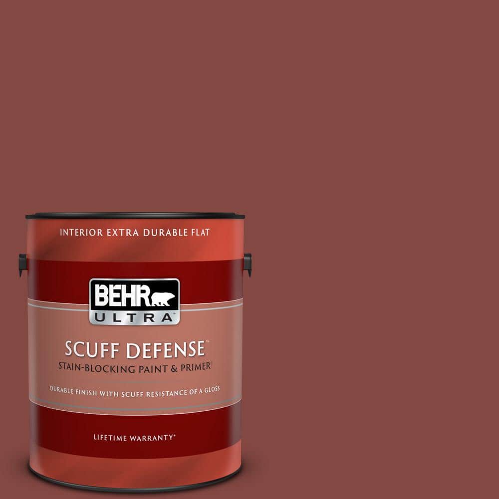 BEHR ULTRA 1 gal. #S-H-170 Red Brick Extra Durable Flat Interior Paint ...