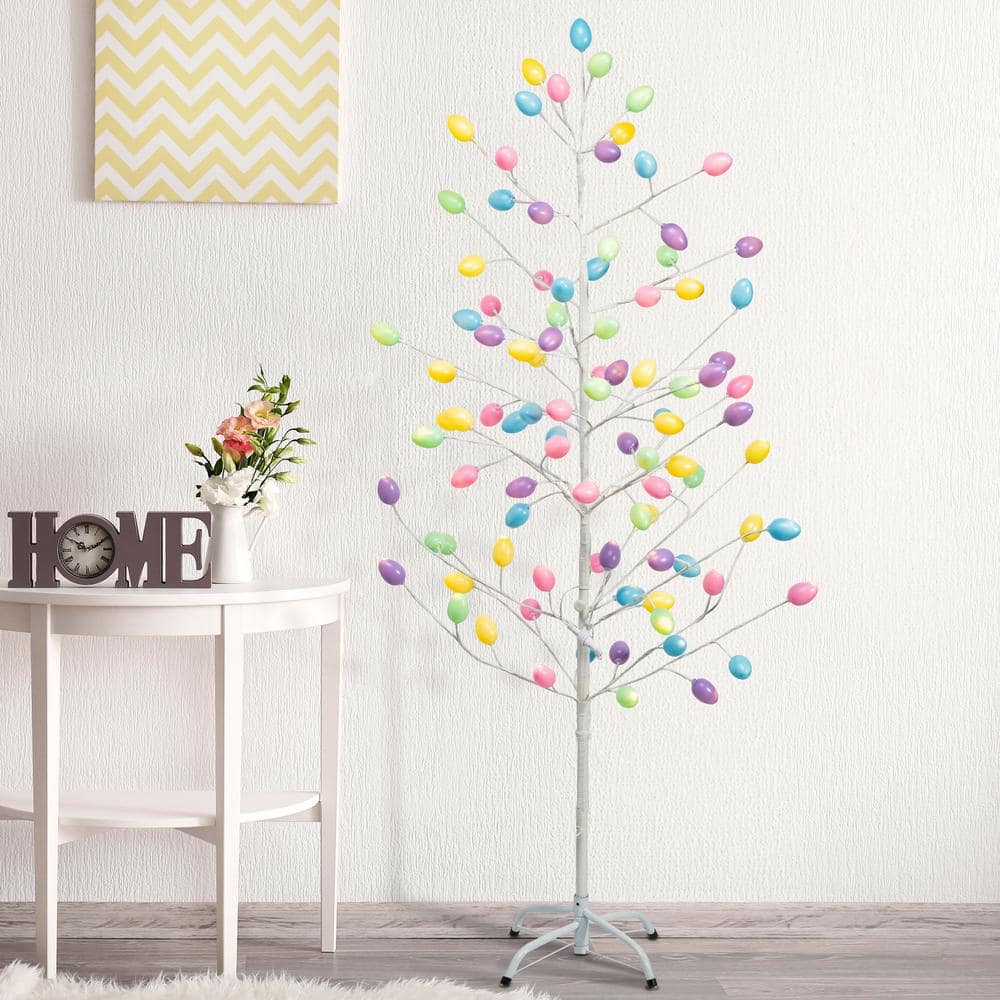 Everlasting Glow 5 ft. Multi-Colored LED Lit Easter Egg Tree 2261670EC ...