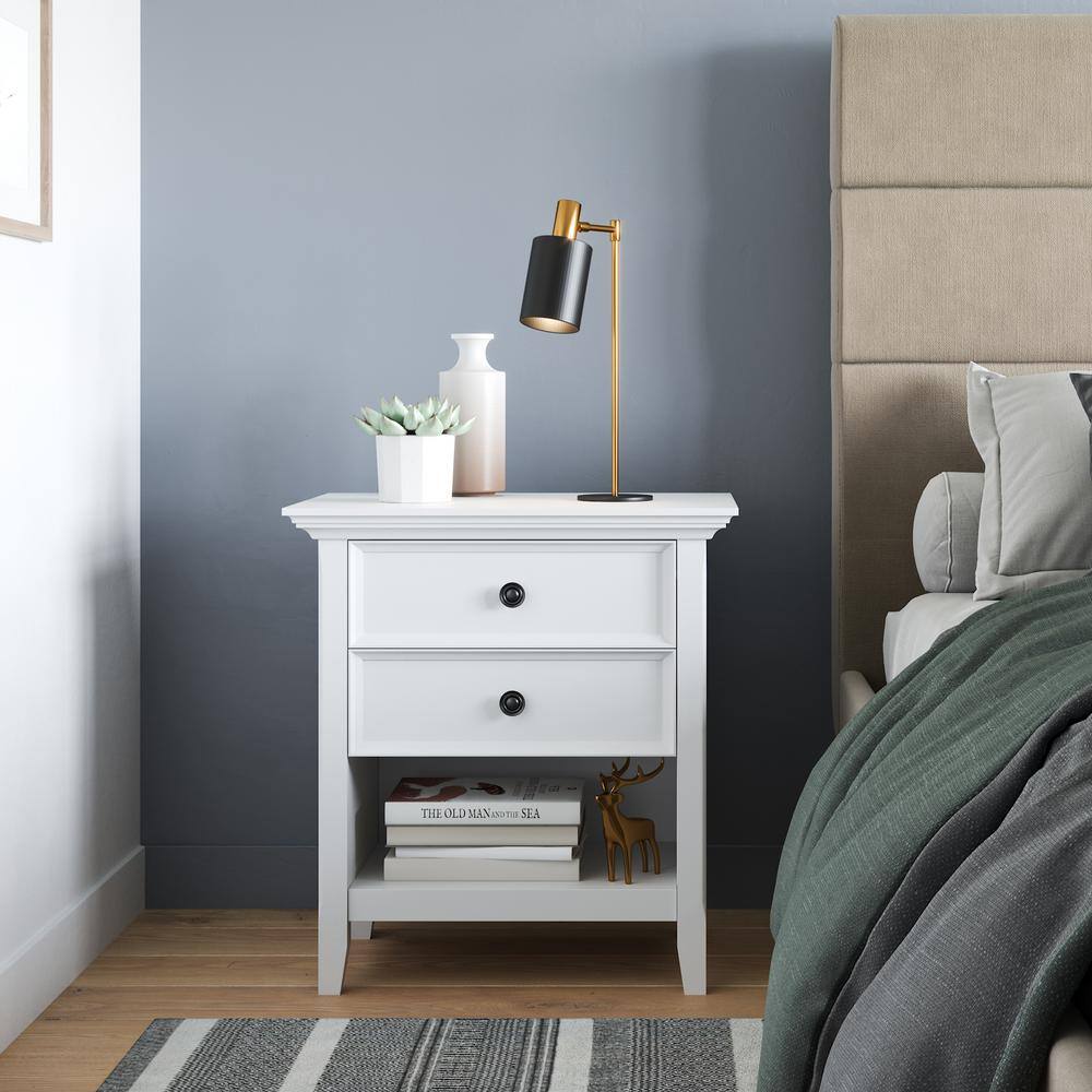 Simpli Home Amherst Solid Wood 24 in. Wide Transitional Bedside ...