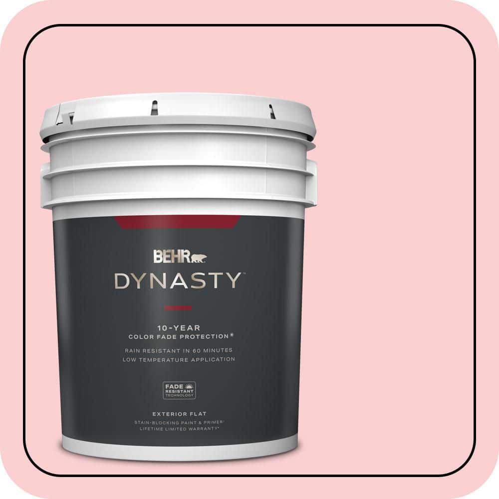 BEHR DYNASTY 5 gal. #130A-2 Fading Rose Flat Exterior Stain-Blocking ...