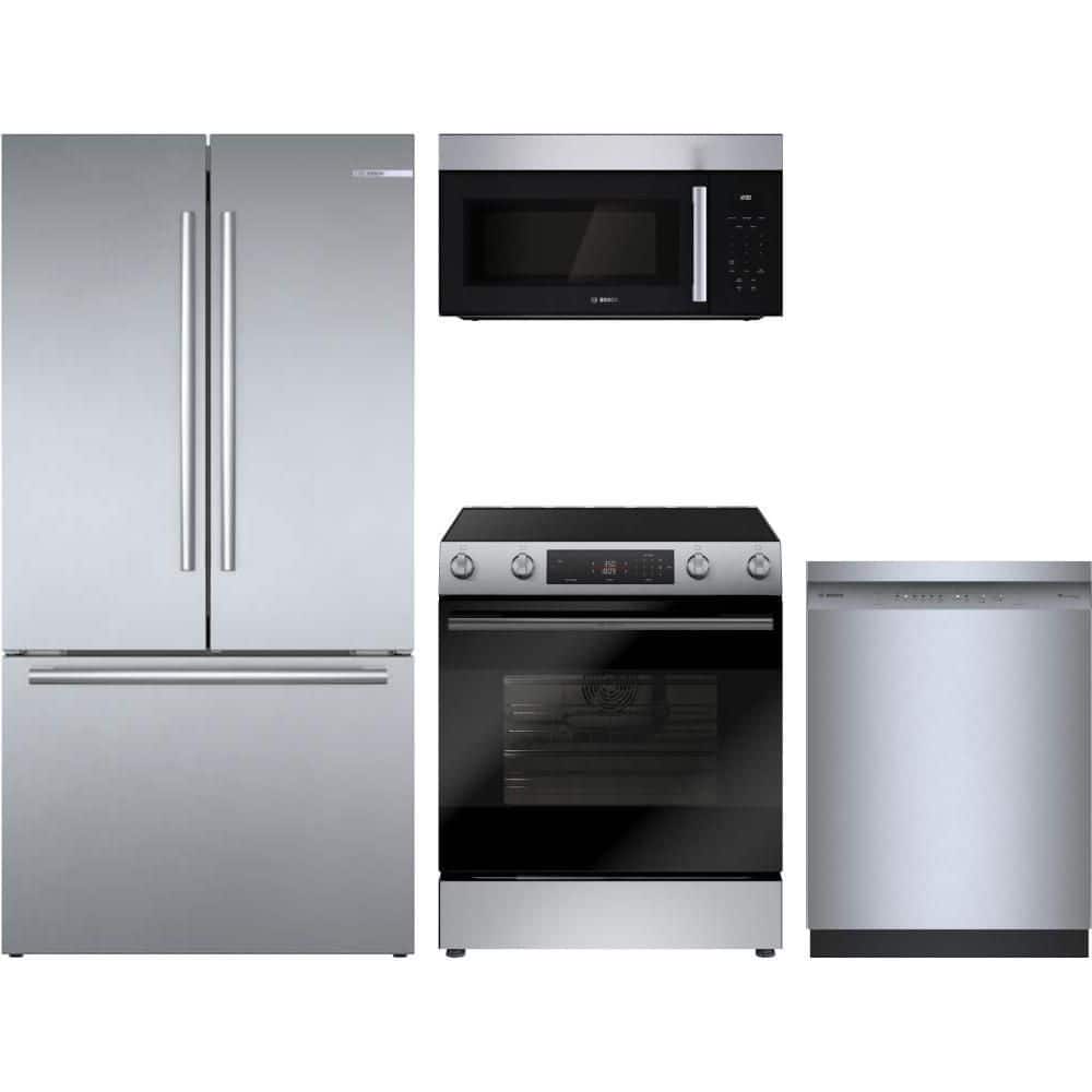 Bosch 21 cu ft Counter Depth 800 Series Refrigerator with 5 Burner ...