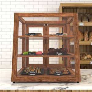 KoolMore 21 in. Artisan Light Wooden Slanted Bakery Display Case 3.5 cu ...
