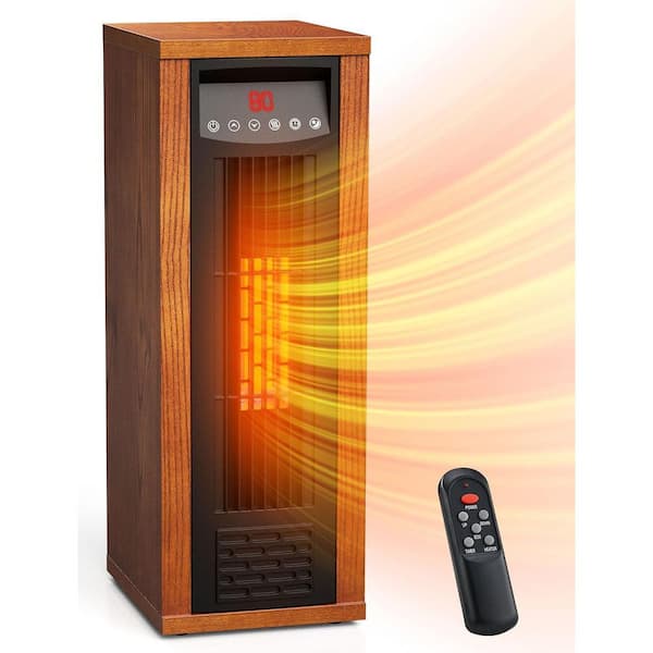 1500-Watt 24.02 in. Electric Brown 6-Compact Quartz Tube Heating Space ...