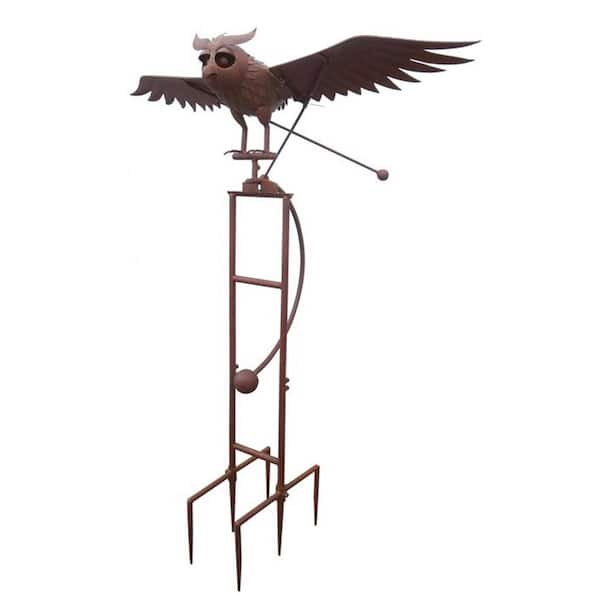 Zaer Ltd. 79 Inch Tall Copper Rocking Owl Iron Garden Stake ZR156006-CP ...