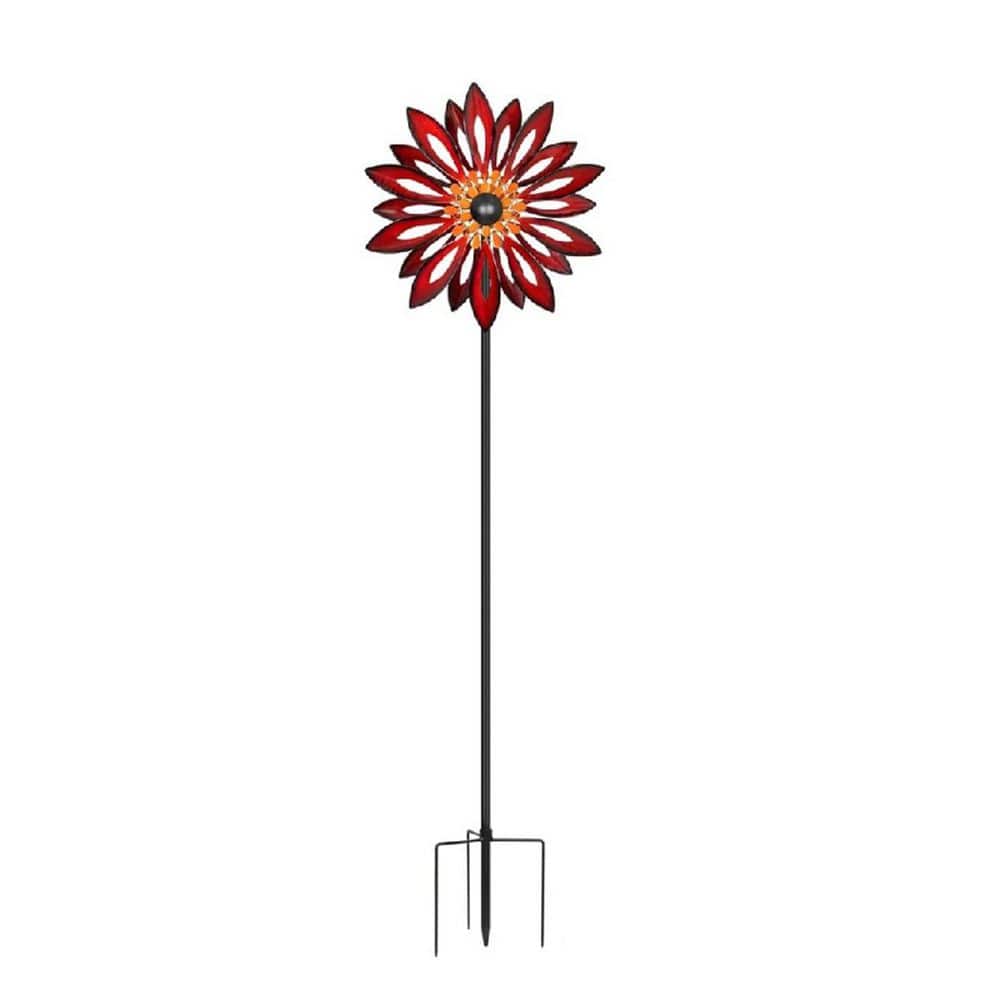 83 in. Red Metal Large Kinetic Wind Spinner HPDPKJ3MHK - The Home Depot