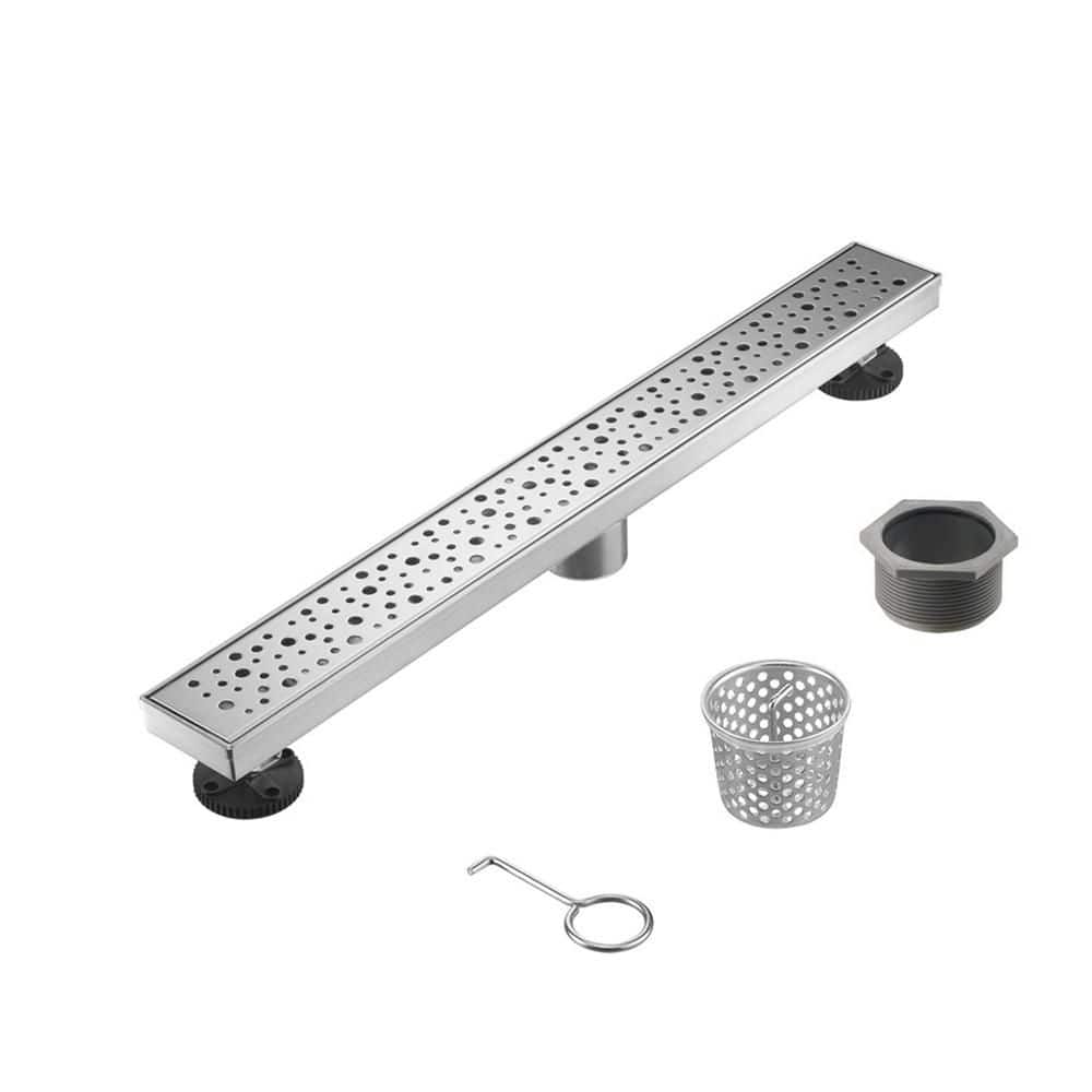 Elegante Drain Collection 36 in. Linear Stainless Steel Shower Drain ...