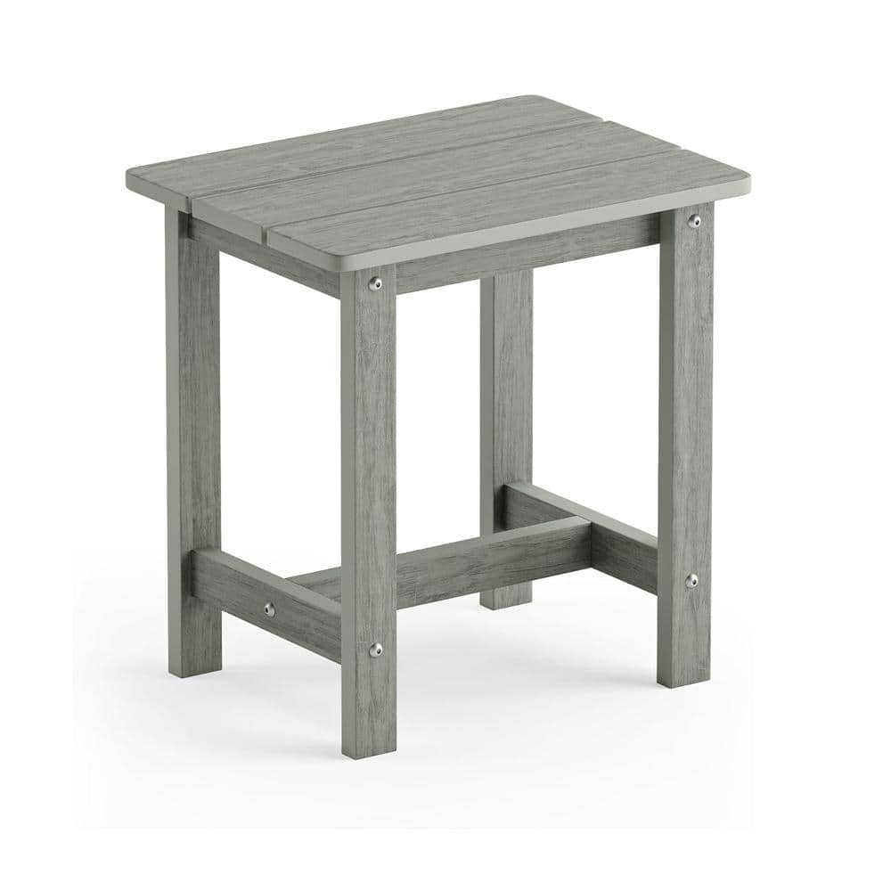 ITOPFOX Gray Rectangle Plastic 16.9 Outdoor Side Table with Extension ...