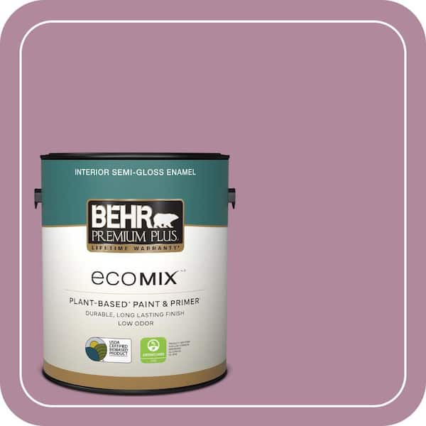 BEHR PREMIUM PLUS 1 gal. #690D-5 Winsome Rose Semi-Gloss Enamel EcoMix ...