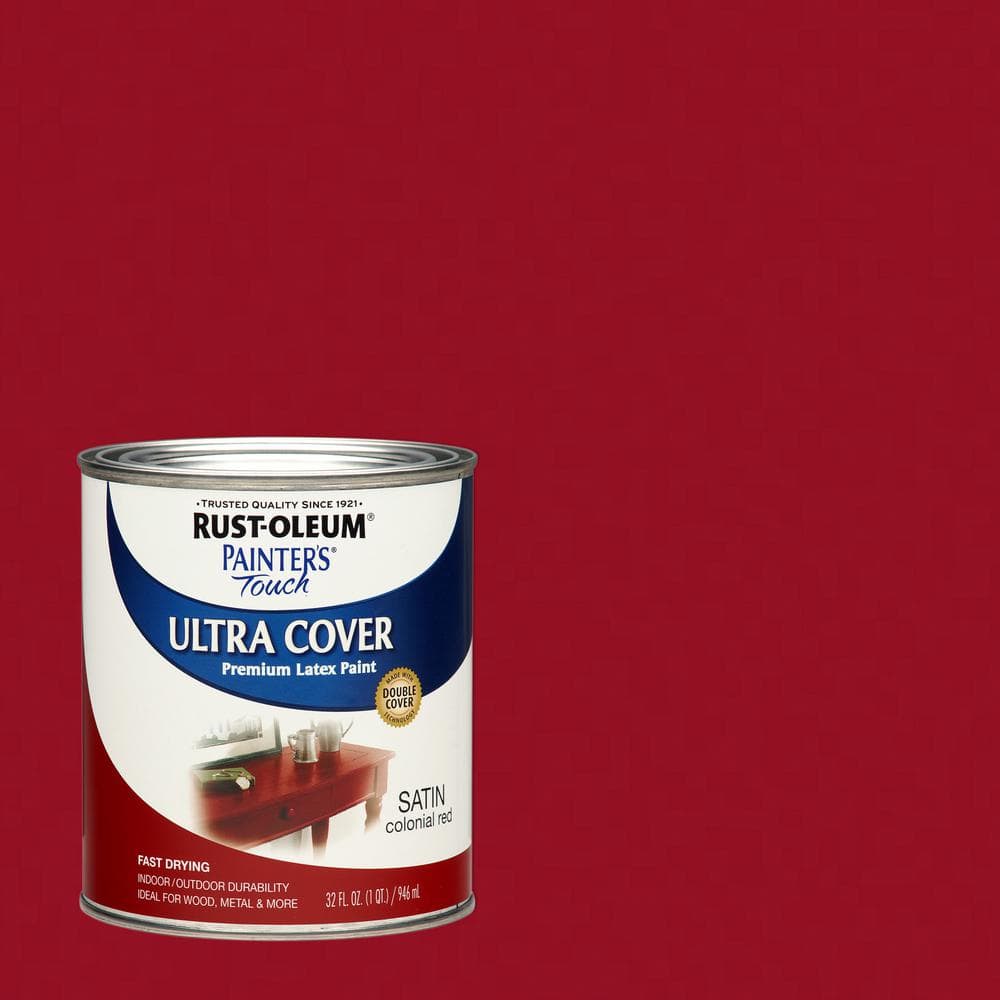 Rust-Oleum Painter's Touch 32 oz. Ultra Cover Satin Colonial Red ...