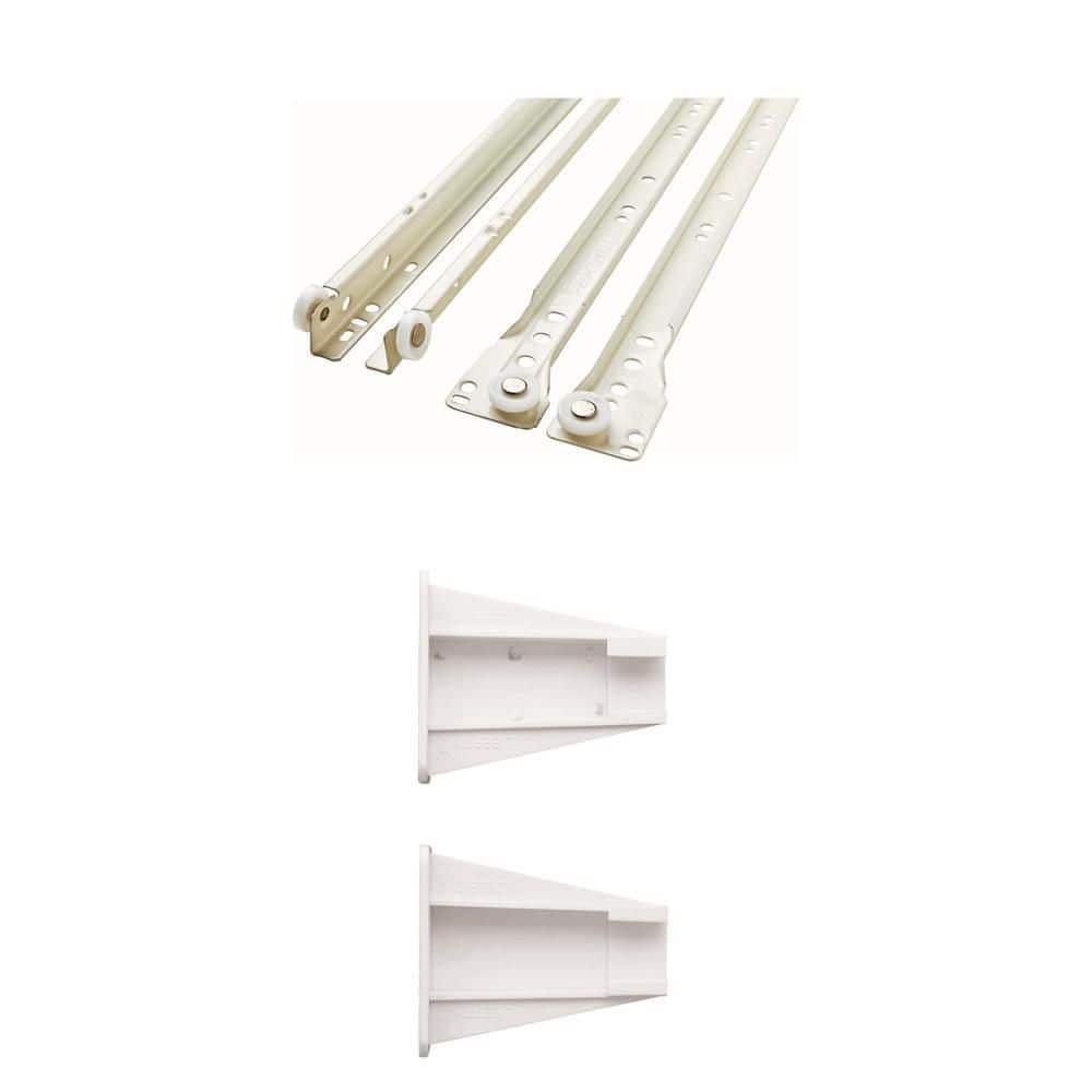 Everbilt 22 in. Self-Closing Drawer Slide Set (2 Pieces) with Face ...