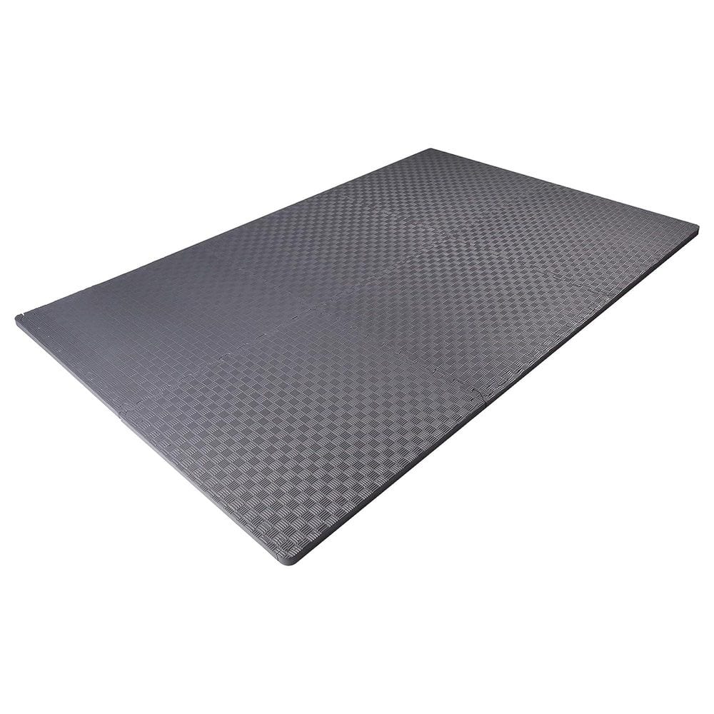 Gray 24 in. W x 24 in. L x 1 in. T EVA Interlocking Foam Gym Flooring ...