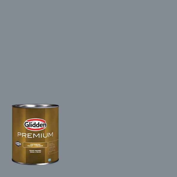 Glidden Premium 1 qt. PPG0993-5 Superhero Gray Flat Exterior Latex ...