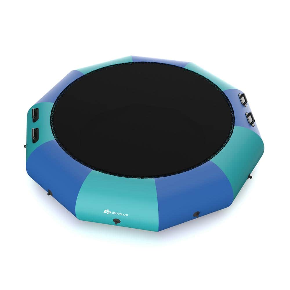 Costway 15 ft. Inflatable Water Bouncer Splash Padded Water Trampoline ...