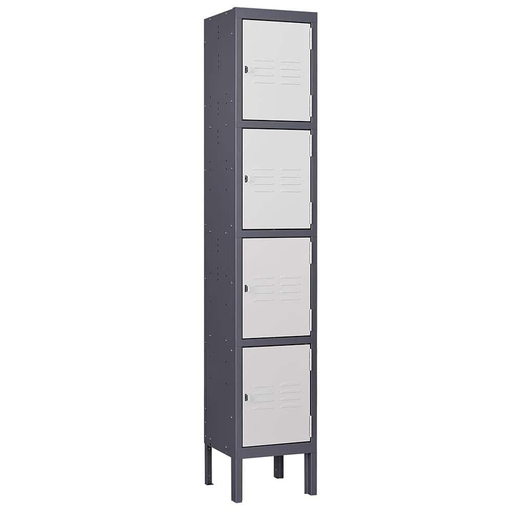 LISSIMO 4 Door 4-Tier Locker, Employees Storage Metal Lockers 66 in ...