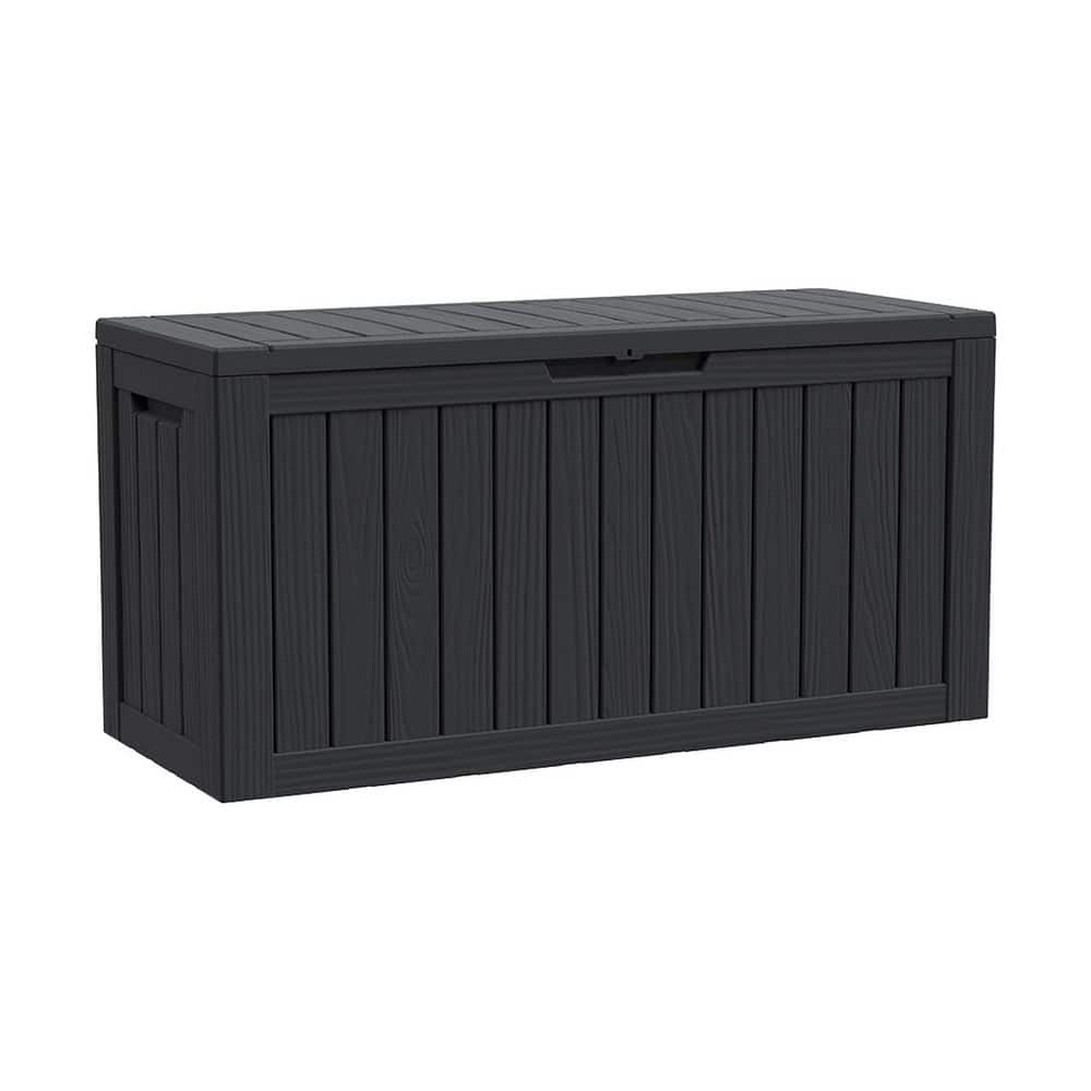 80 Gal. Polypropylene Deck Box with Lockable Lid, Durable Outdoor ...