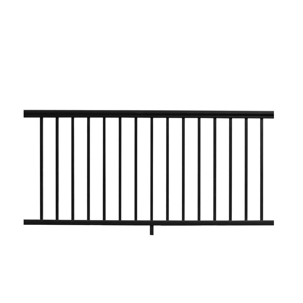 NewTechWood Allure 72 in. x 42 in. Black Aluminum Preassembled Railing ...